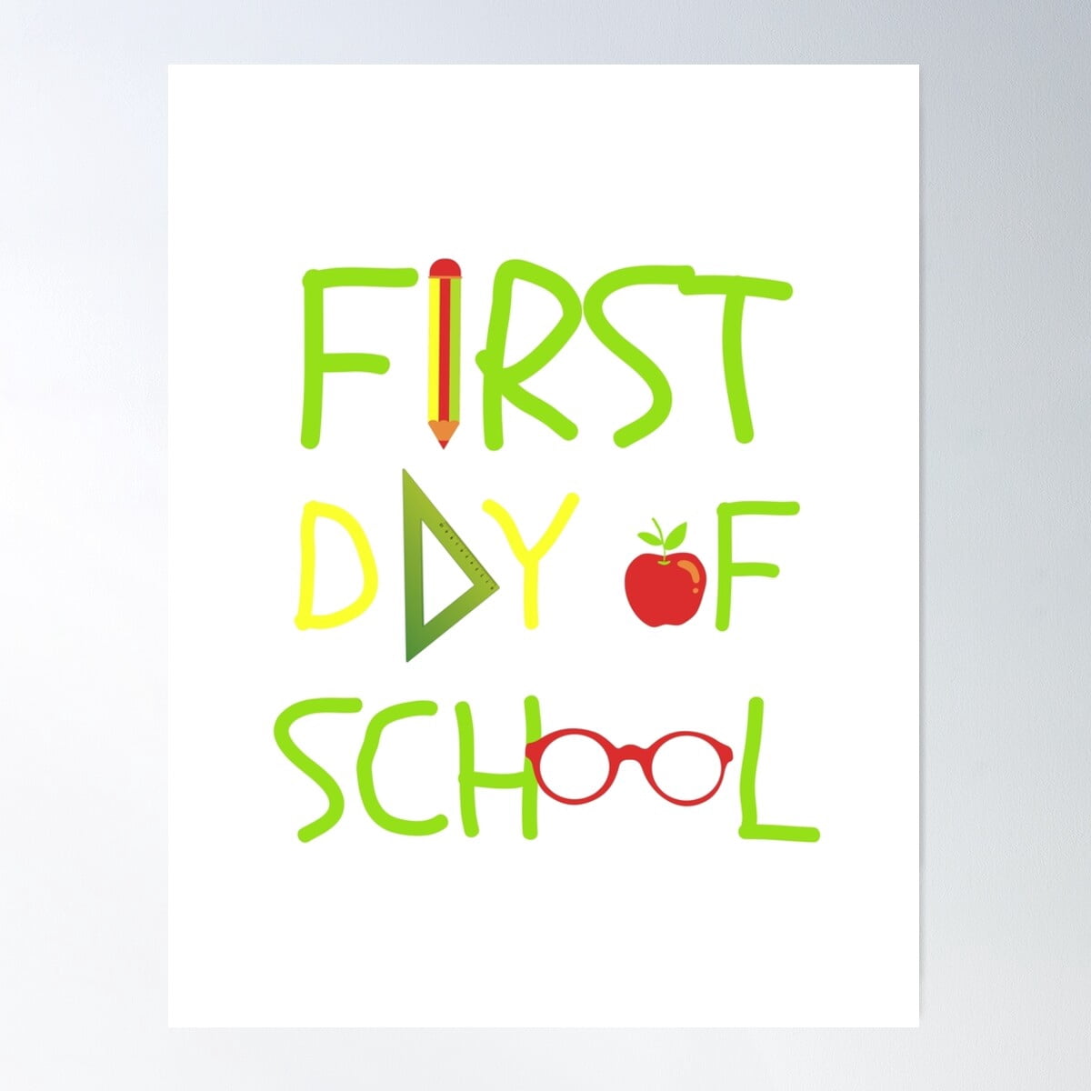 First Day Of School Poster Wall Art, Modern Wall Decor For Living Room ...