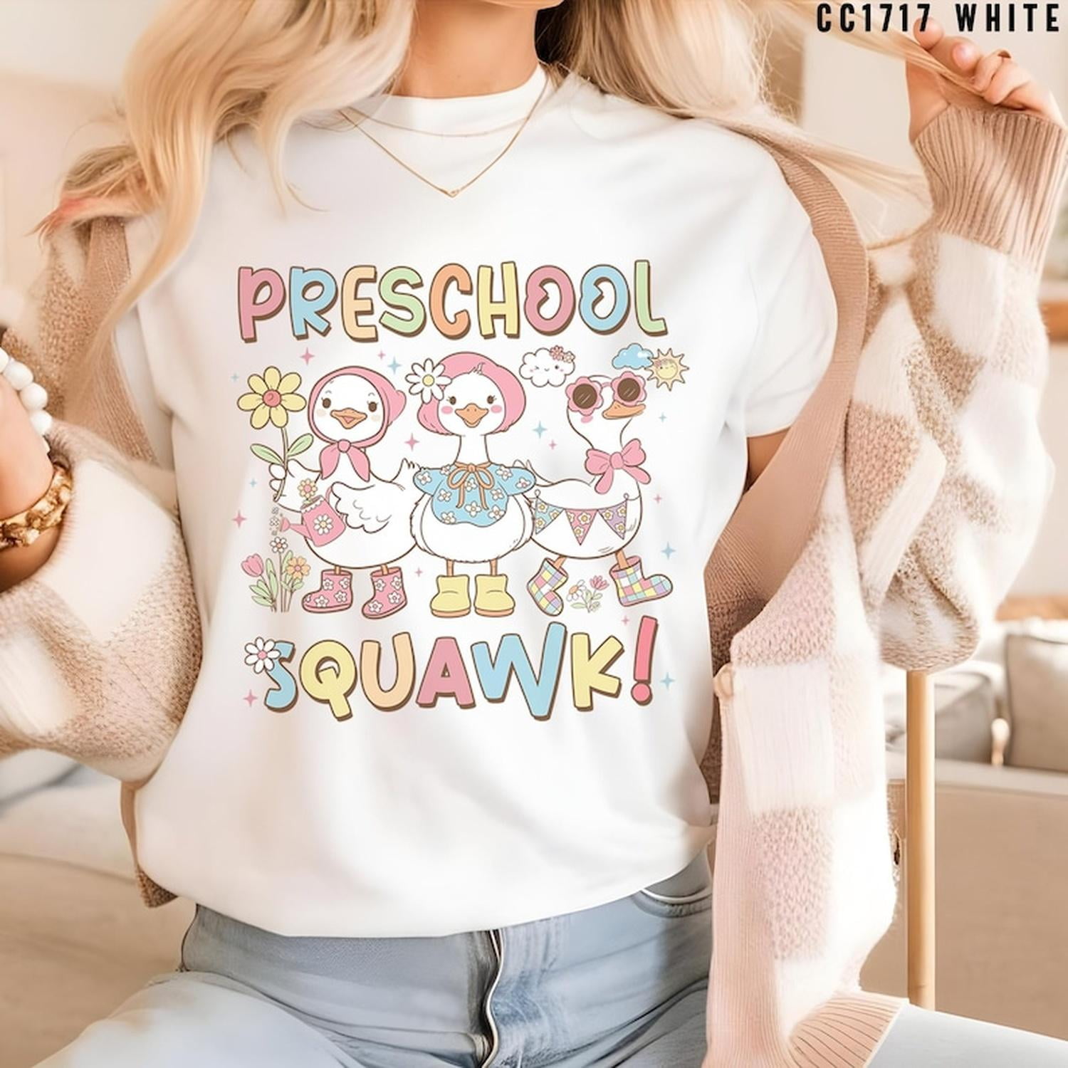 First Day Of School Preschool Squad Shirts, Pre Kinder Goose Squawk T ...