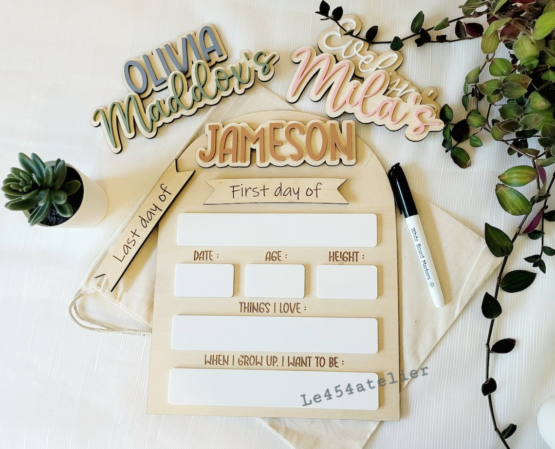 First Day Of School Sign, Custom interchangeable Board, Back To School ...