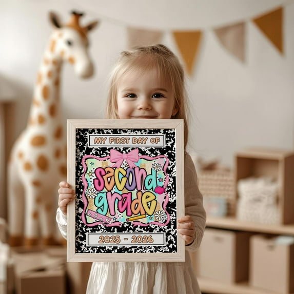 First Day Of Second Grade , Back To School Poster Home Decor UNFRAMED ...