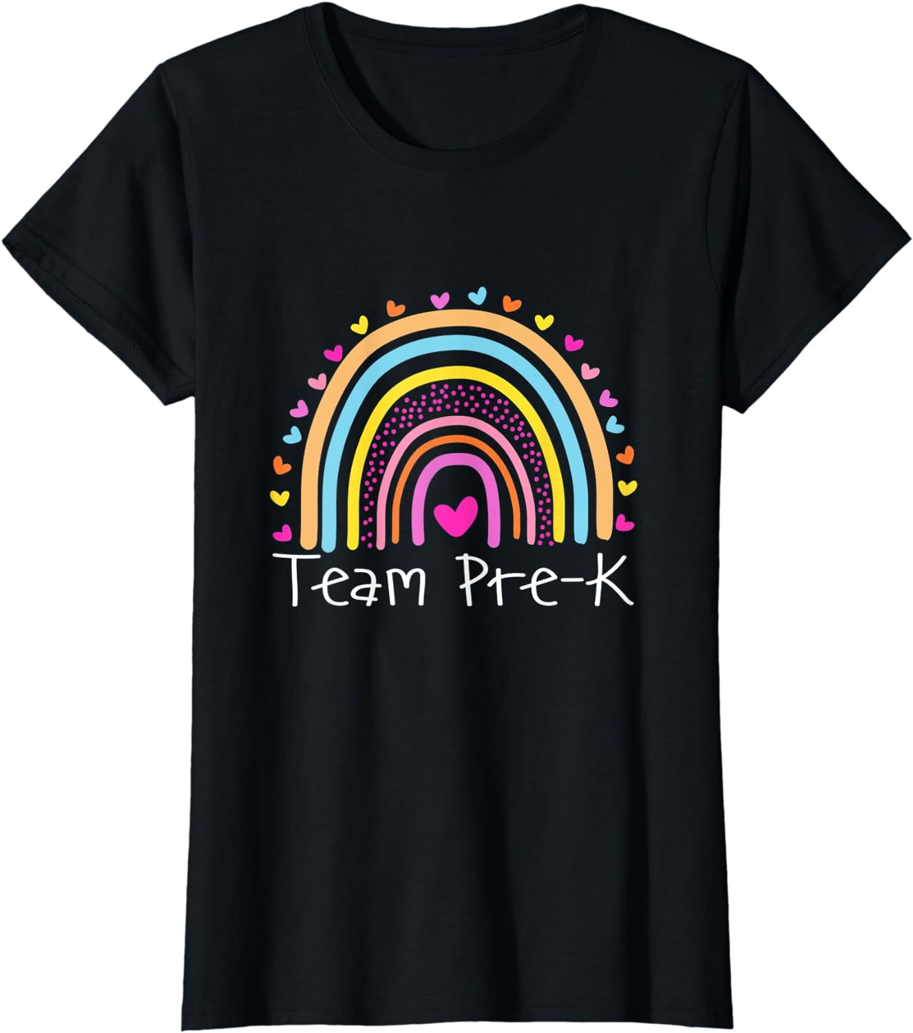 First Day Of Team Pre-K Squad Crew Preschool Teacher Rainbow T-Shirt ...