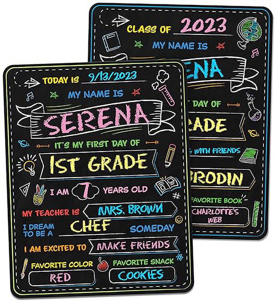 First Day of School Board Sign - 14â€ X 11â€ Double-Sided - My First ...
