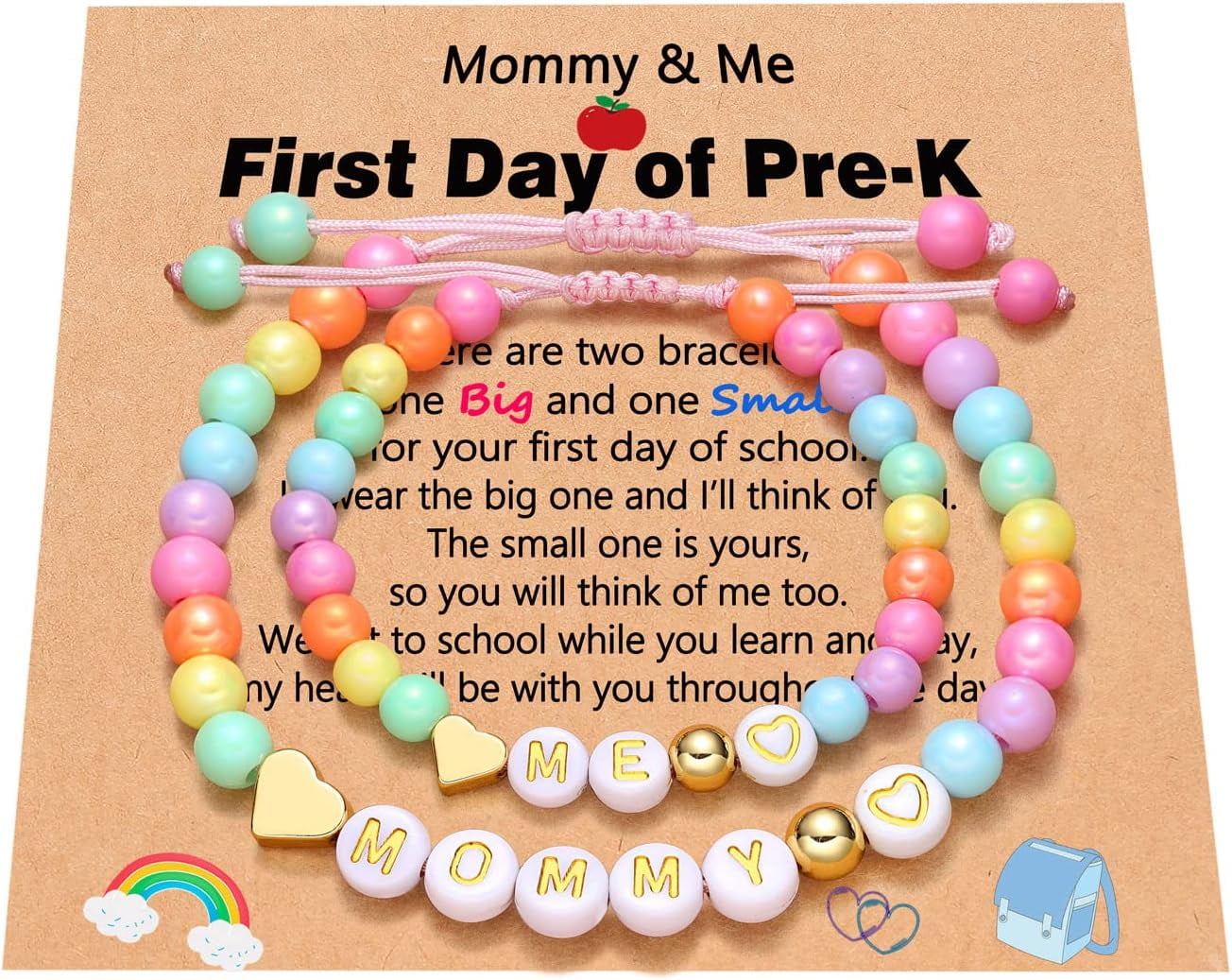 First Day of School Bracelet Mom and Daughter Back to School Bracelet Mommy and Me, Mother ...