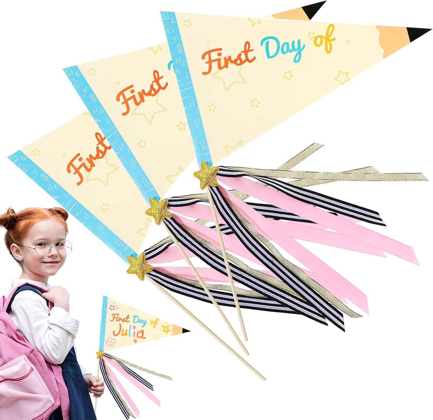 First Day of School Flag - Creative DIY Back to School Pennants Flags ...