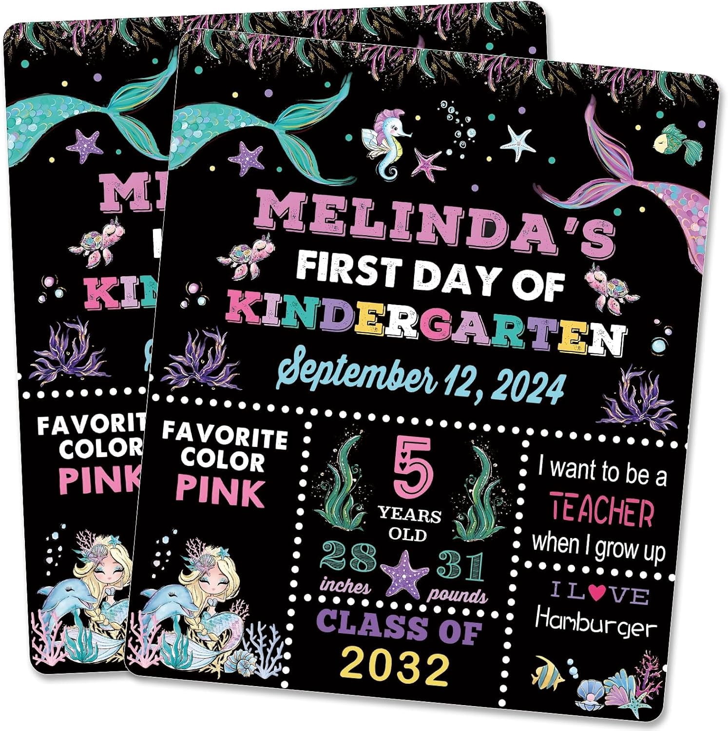 First Day of School Sign Double Sided & Reusable First Day of School ...