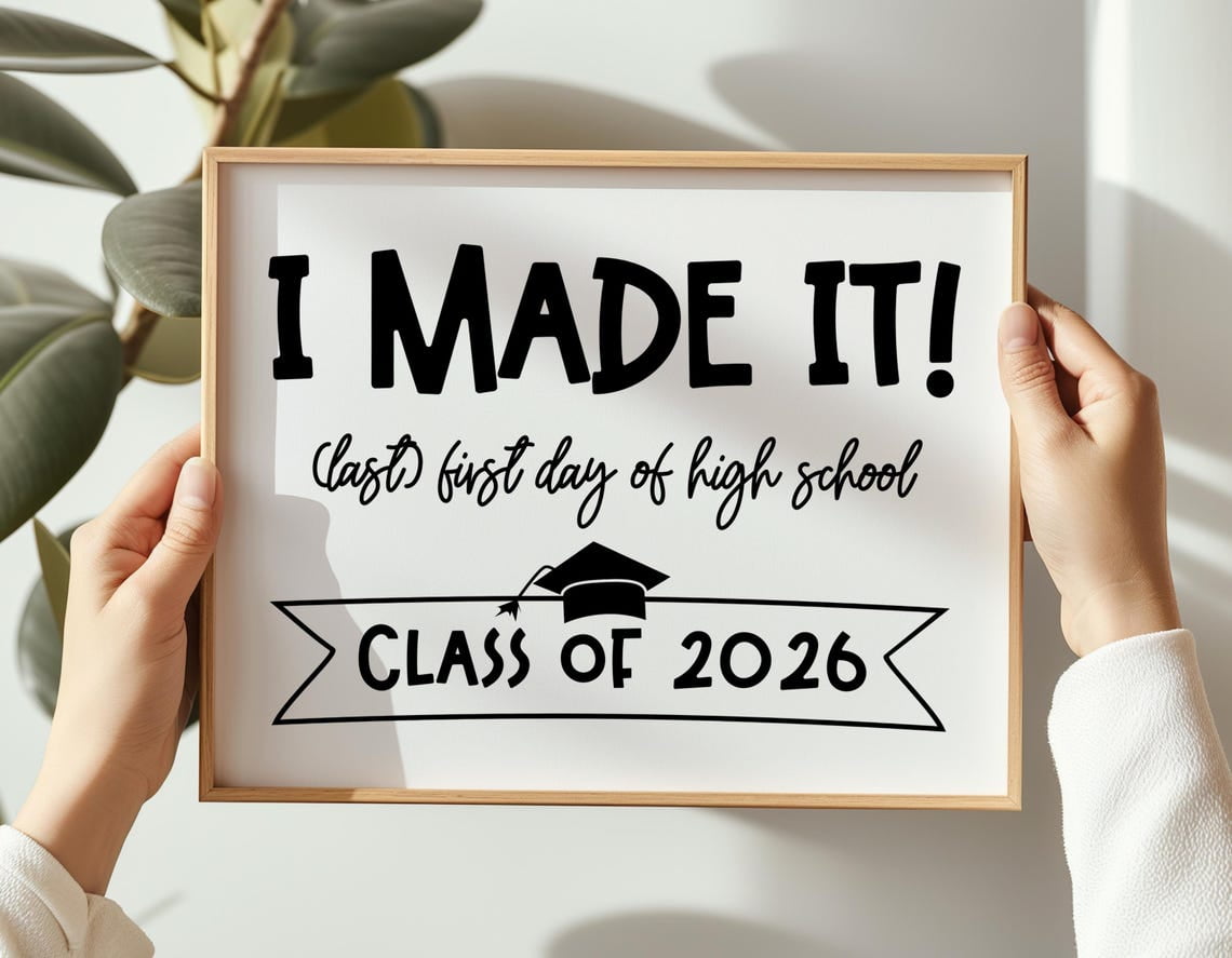 First Day Of Senior Year Sign Class Of 2026, First Day Of 12Th Grade ...