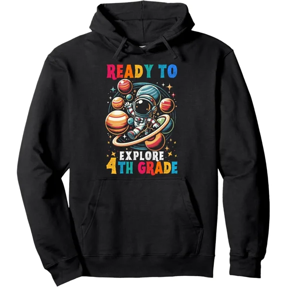 First Day Welcome to School Astronaut Fourth Grade Classroom Fun Hoodie ...