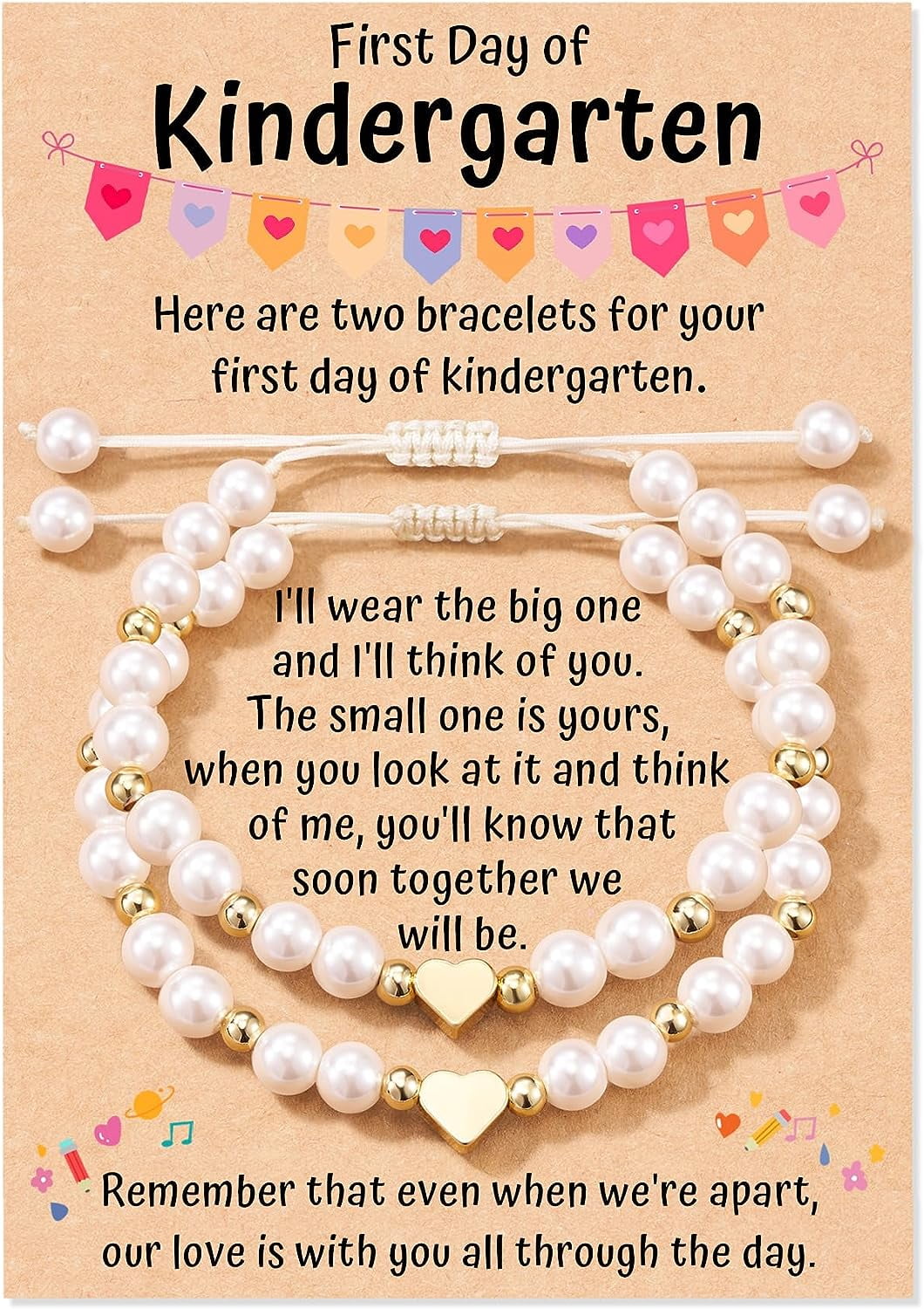 First Day of Kindergarten/School Gifts, Matching Heart Natural Stone ...