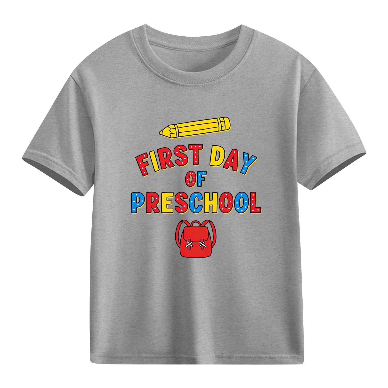 First Day of Preschool Outfit Girls, Gray Back to School T-Shirt, Cute ...