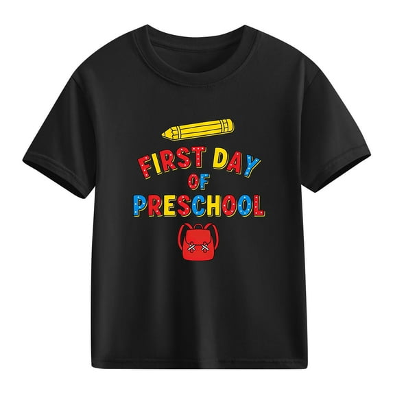 First Day of Preschool Shirt for Girls, Back to School T-Shirt with ...