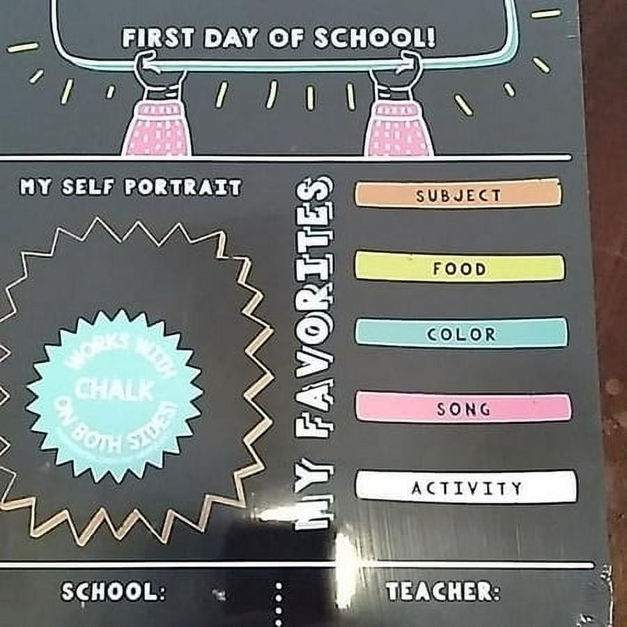 First Day of School Black Chalkboard Reusable Wooden Photo Prop Board ...