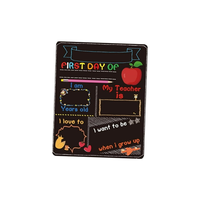 First Day of School Board Sign Wooden Chalkboard Double Sided ...