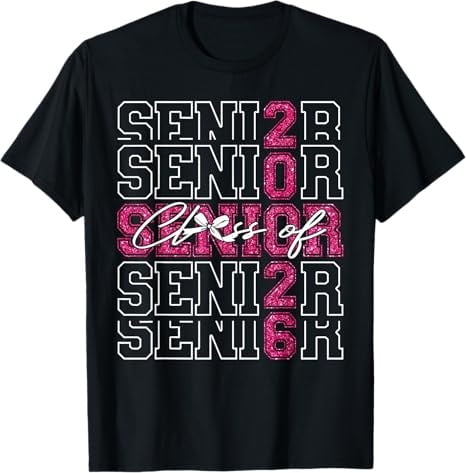 First Day of School Senior 2026 Tee, Pink Coquette Bow Class of 2026 ...