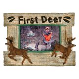 First Deer 4"x6" Photo Frame, Hand Painted Poly Resin Design with Glass ...