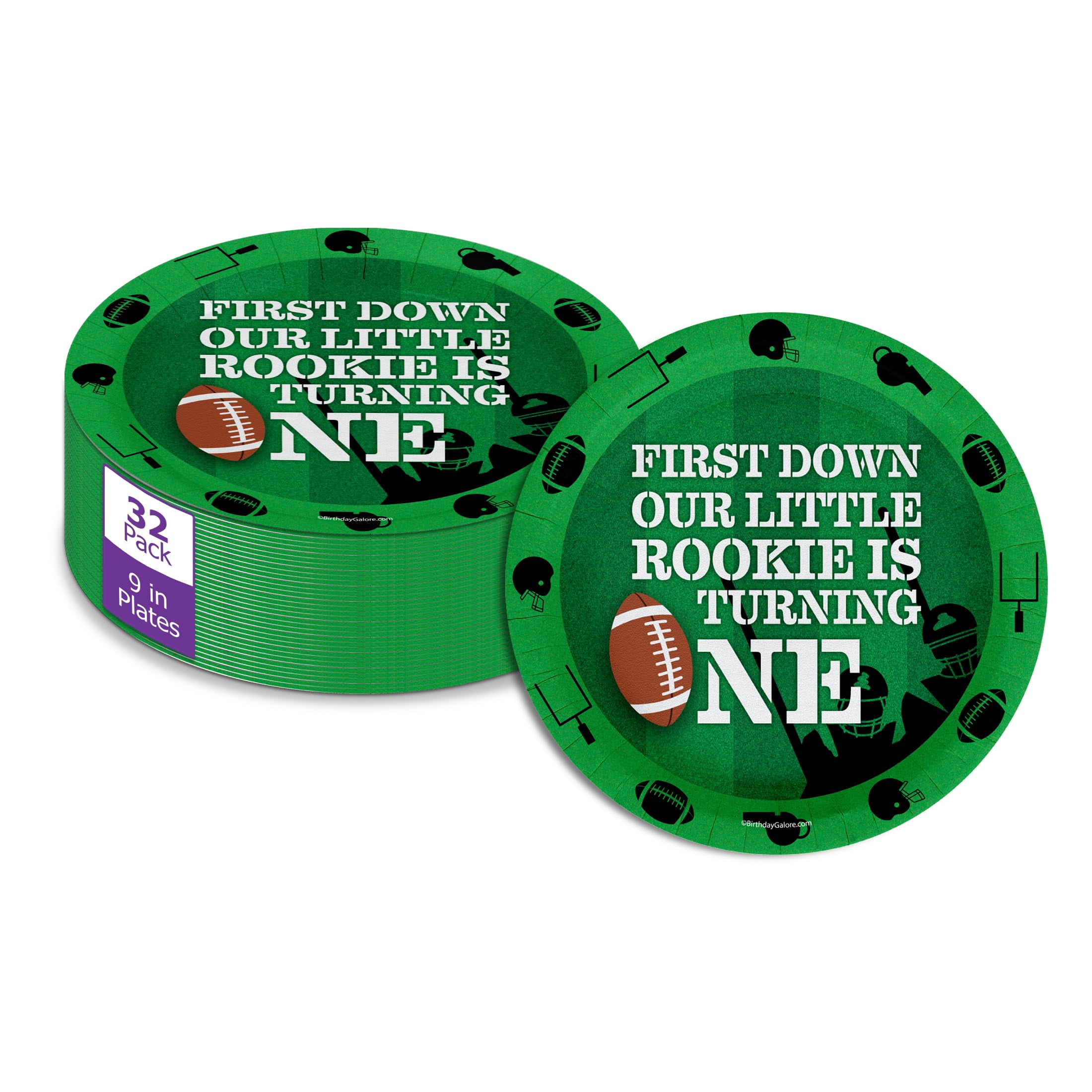 First Down Football Birthday - 32 AIS1 Piece Disposable Party Supplies ...