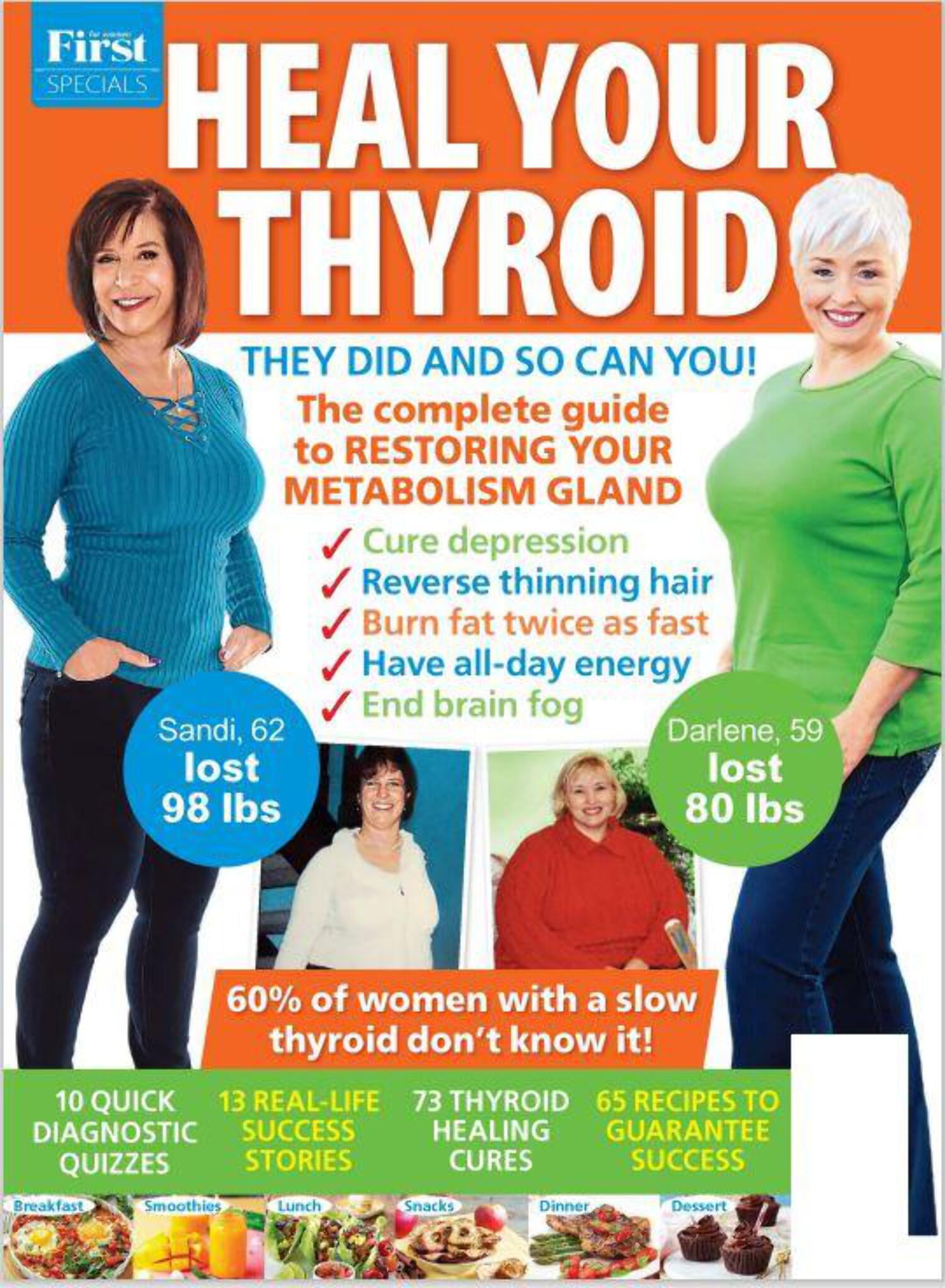 First For Woman Specials - Heal Your Thyroid: Guide To Metabolism Gland, Cure Depression ...