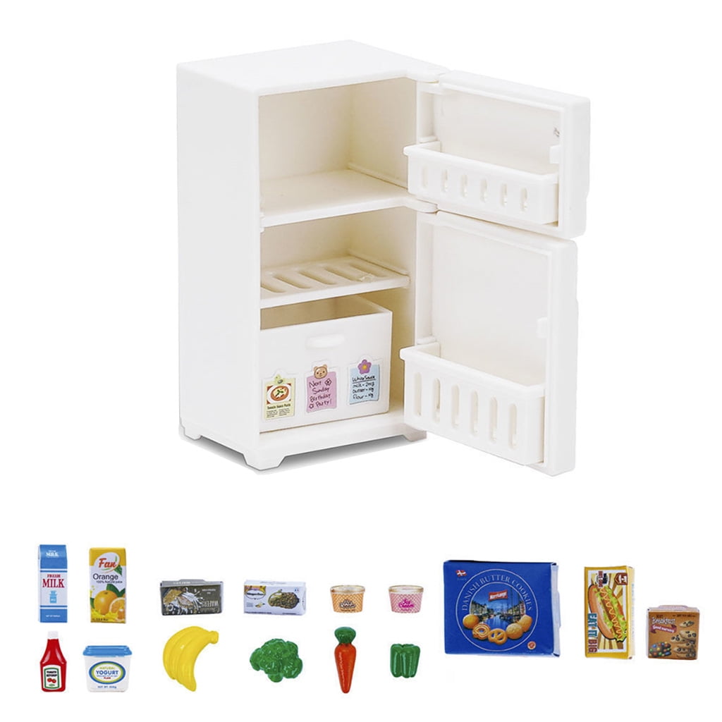 First Fridge Refrigerator for w/ Mini Items Pretend for Play for Kids ...