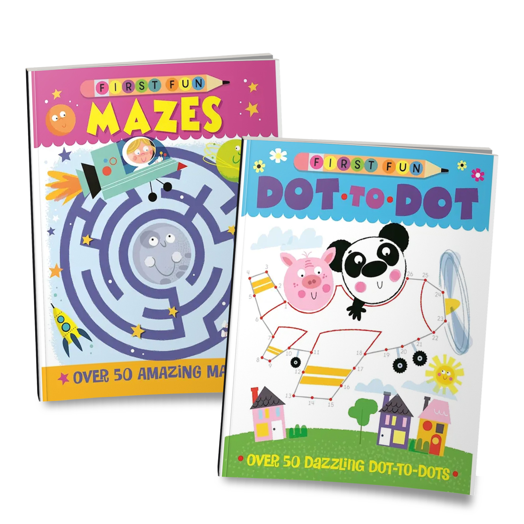 First Fun Mazes & Dot-to-Dot Bundle; 2 Books; Puzzle Book with Engaging ...