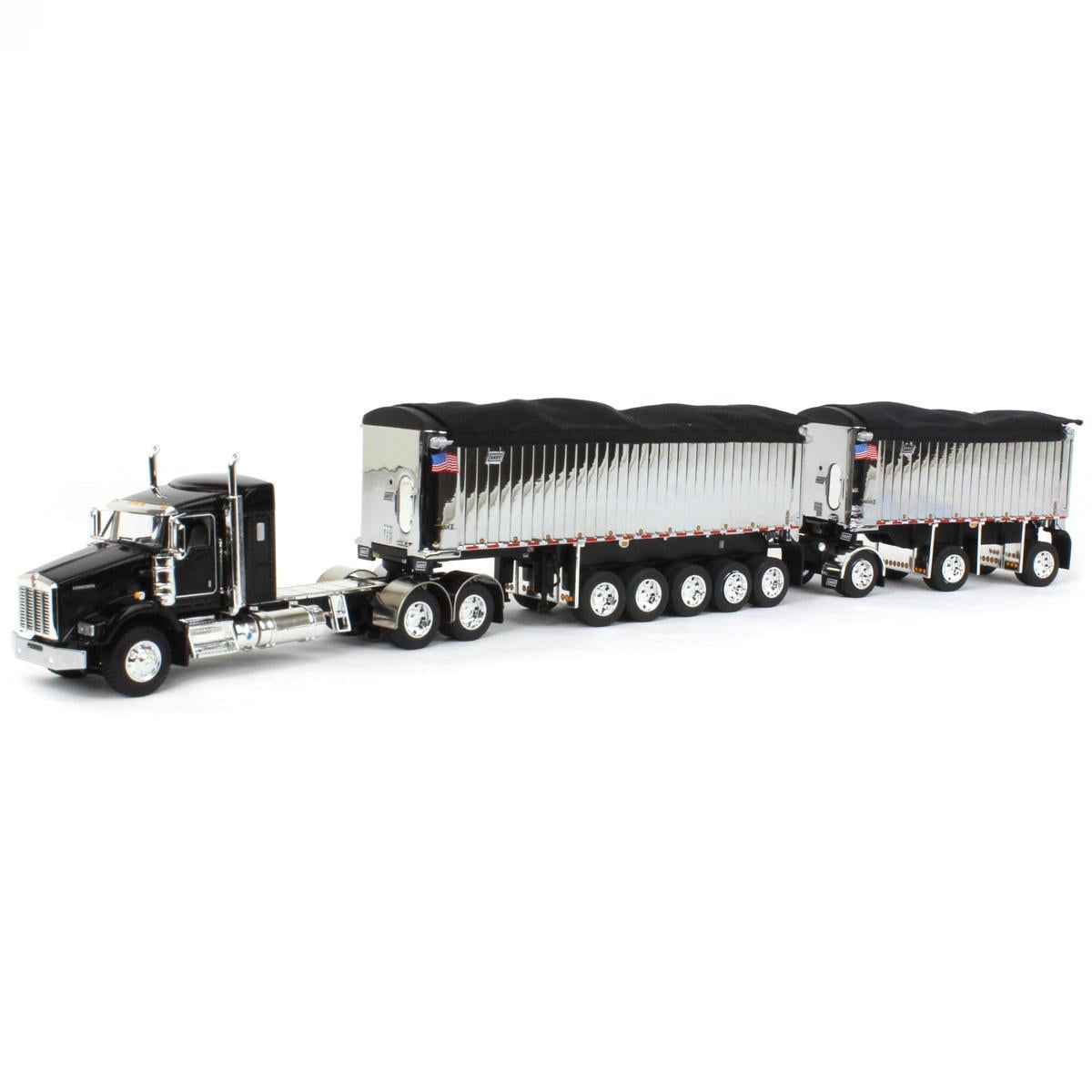First Gear DCP 1/64 Black/Chrome Kenworth T800 w/ Chrome East Genesis ...