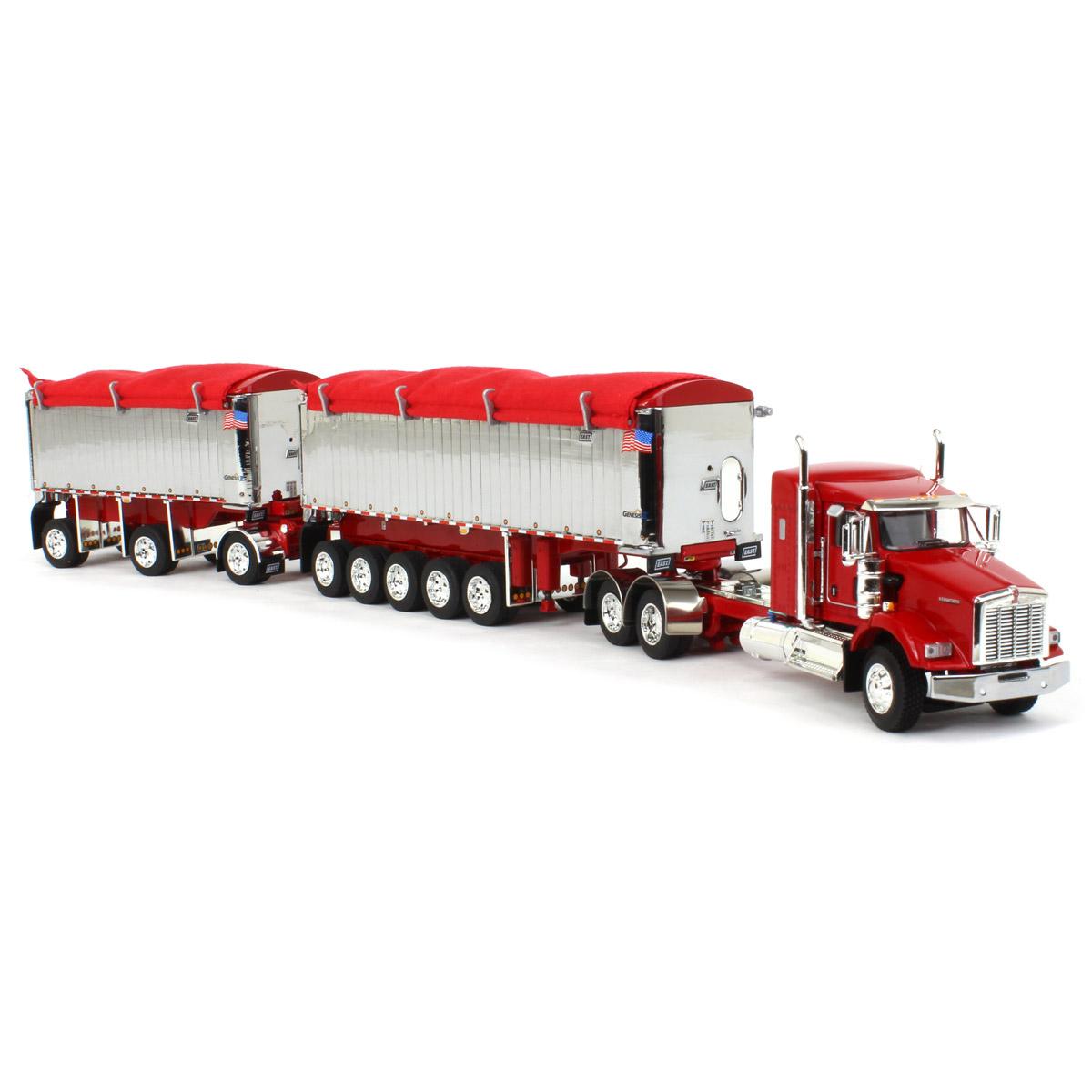 First Gear 1/64 Red/Chrome Kenworth T800 w/ Chrome East Genesis II End ...