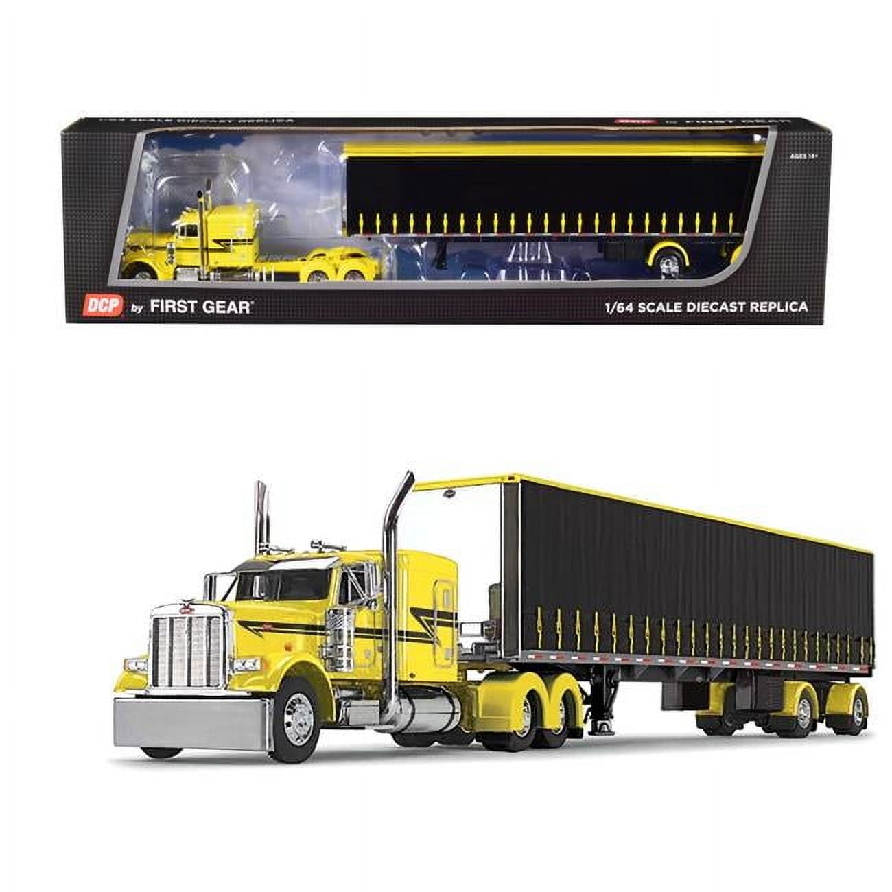First Gear 1/64 Yellow & Black Peterbilt 379 63" Flattop Sleeper w/ 53 ...