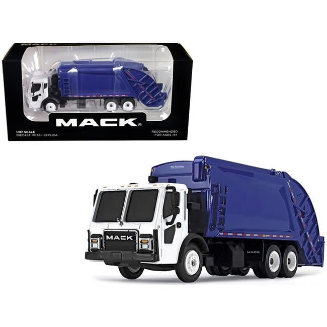 First Gear 1/87 White Mack LR with Blue McNeilus Meridian Rear Loader ...