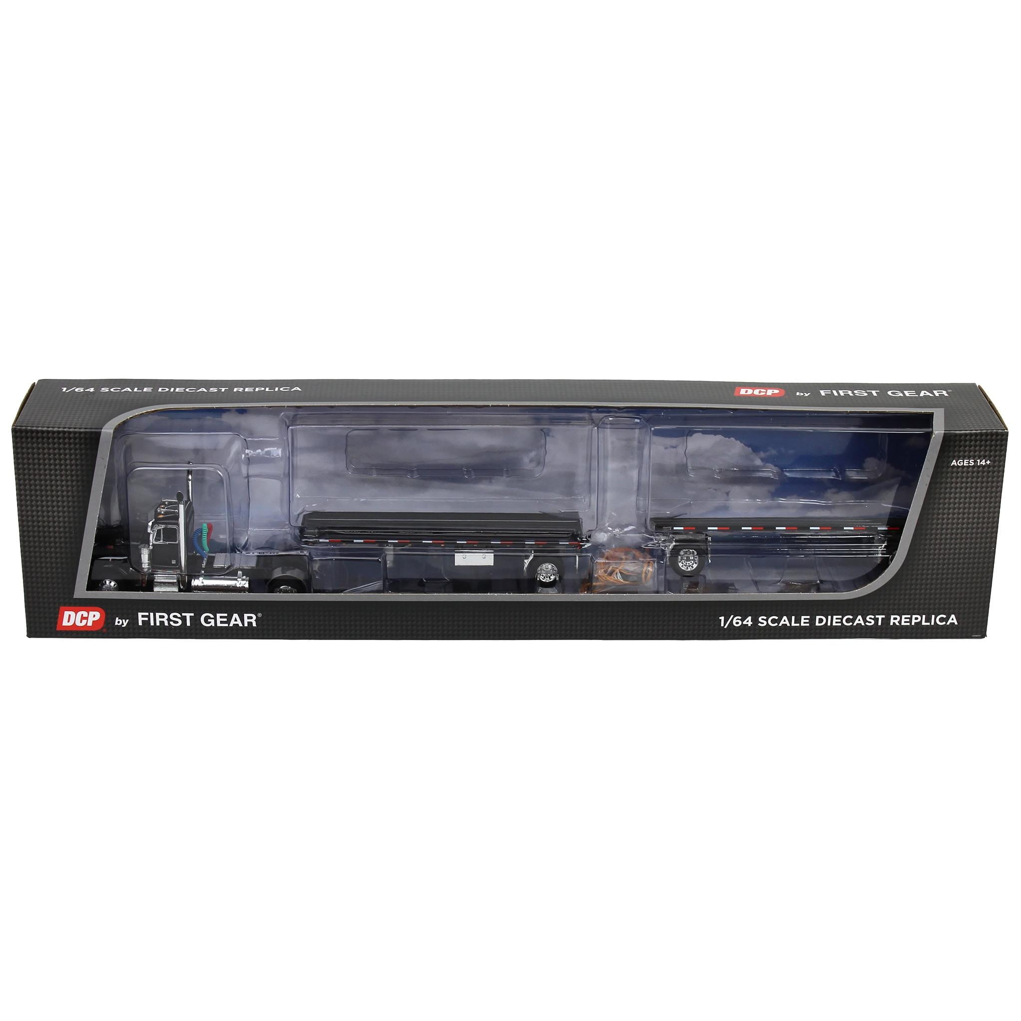 First Gear DCP 1/64 Black Peterbilt Model 379 Day Cab and 28.5' Utility ...