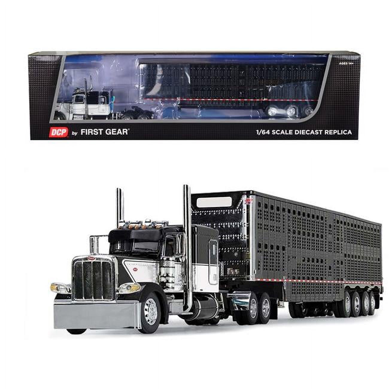 First Gear DCP 1/64 Black & White Peterbilt 389 w/ Wilson Silverstar ...