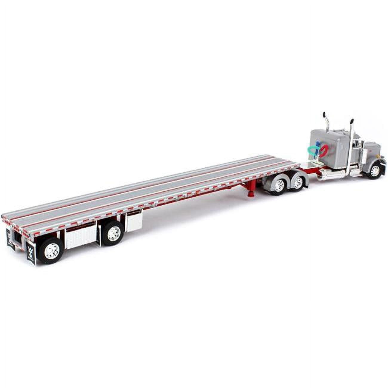First Gear DCP 1/64 Silver & Red Peterbilt 359 36" Flattop Sleeper w ...