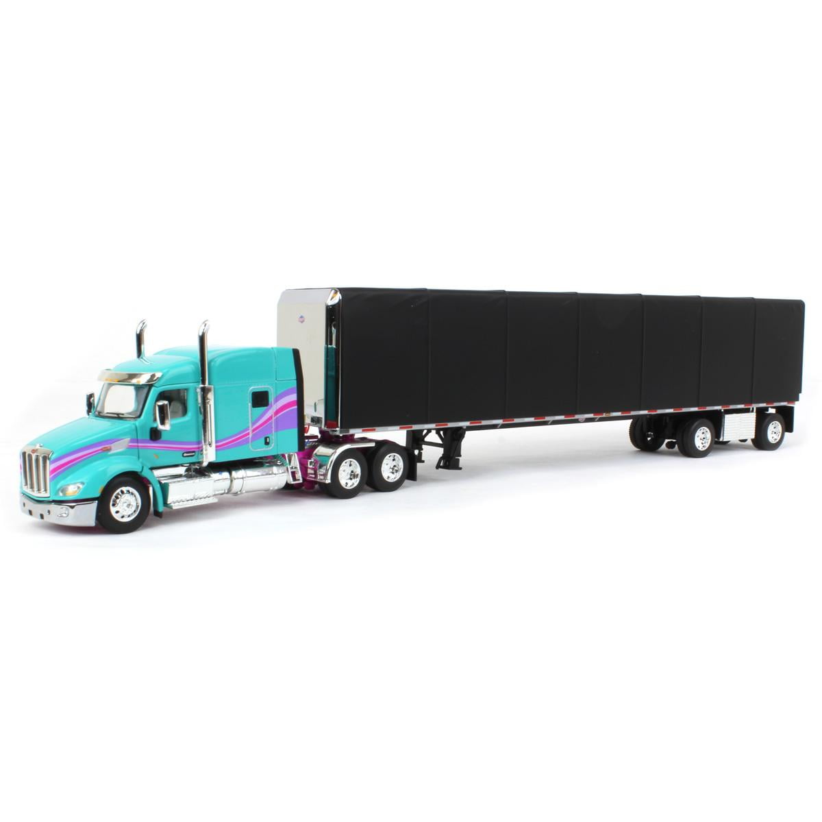 First Gear DCP 1/64 Teal & Black Peterbilt 579 Sleeper w/ 53' Utility ...