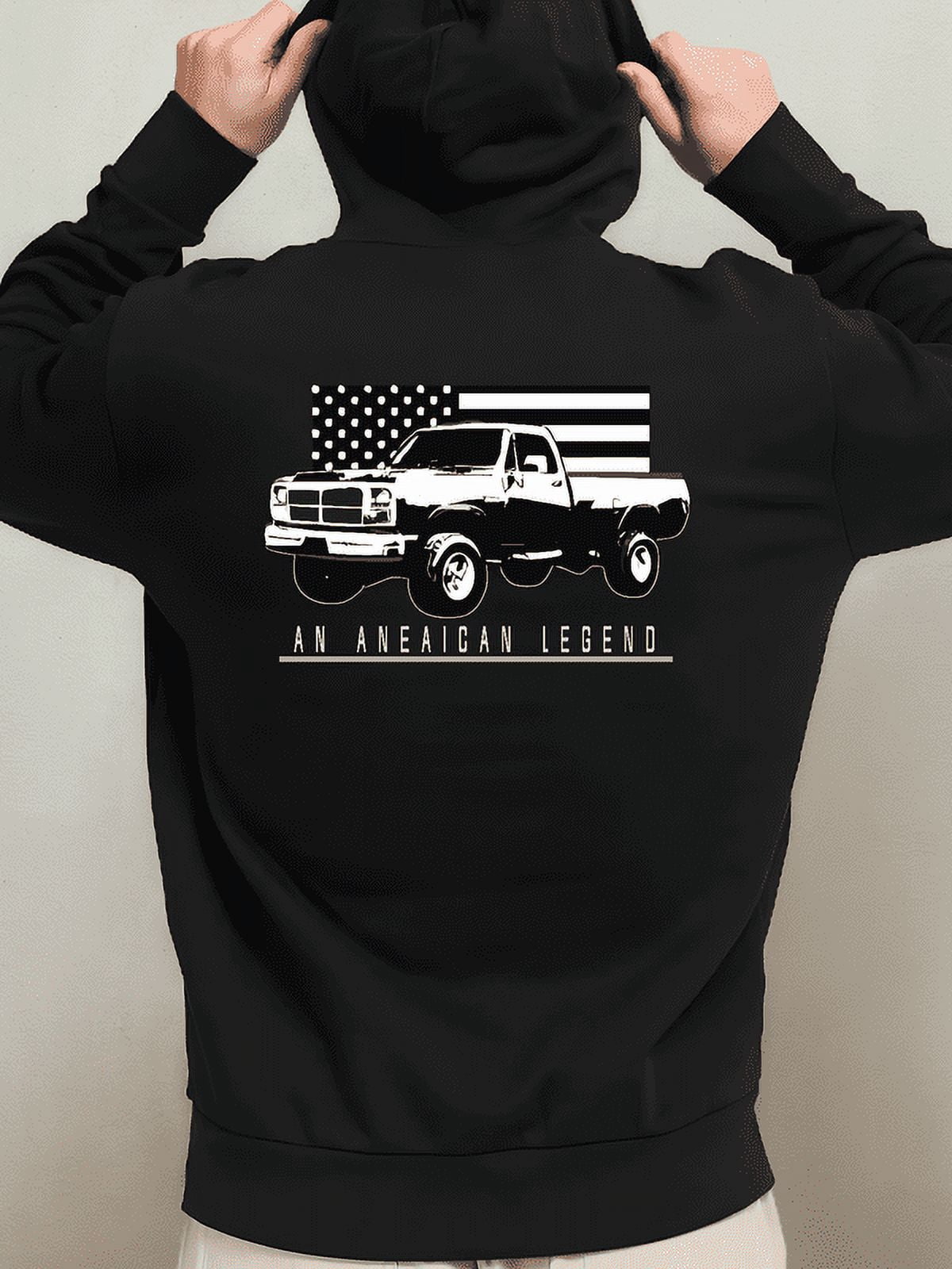 First Gen Truck Hoodie Mens 80s 1st Gen Pickup Shirt With American Flag ...