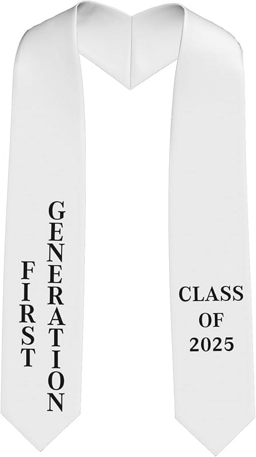 First Generation Graduation Stole Class of 2025 White Graduation Stole ...