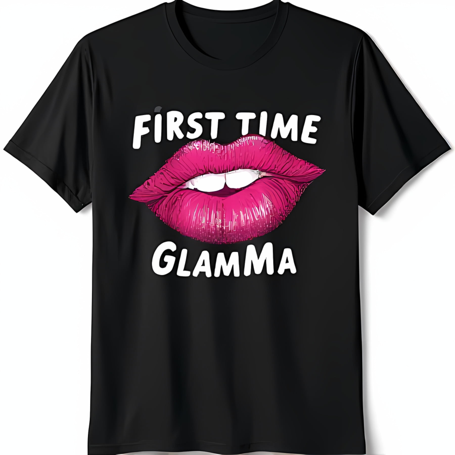 First Glamma Black T-Shirt with Pink Print for New Grandmas - Walmart.com