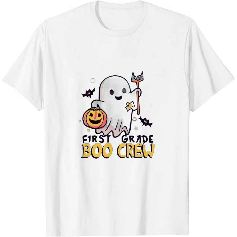 First Grade Boo Crew Teacher Student Cute Ghost Halloween T-Shirt ...