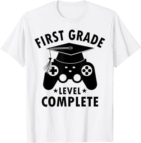 First Grade Level Complete Graduation Class 2024 Boys Gamer T-Shirt ...