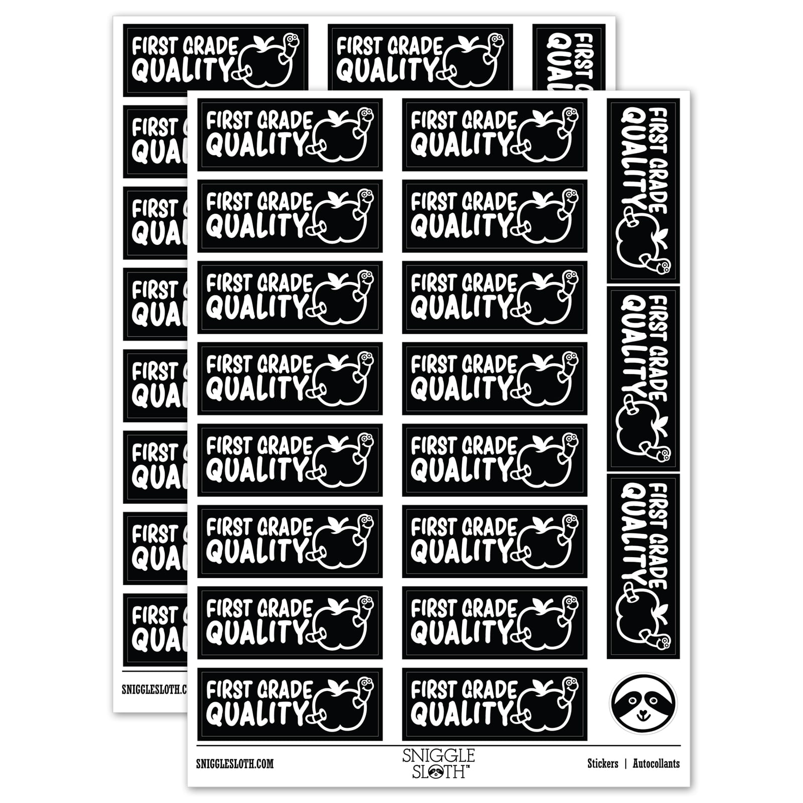 First Grade Quality Teacher Student School Sticker Set - Black - Matte ...