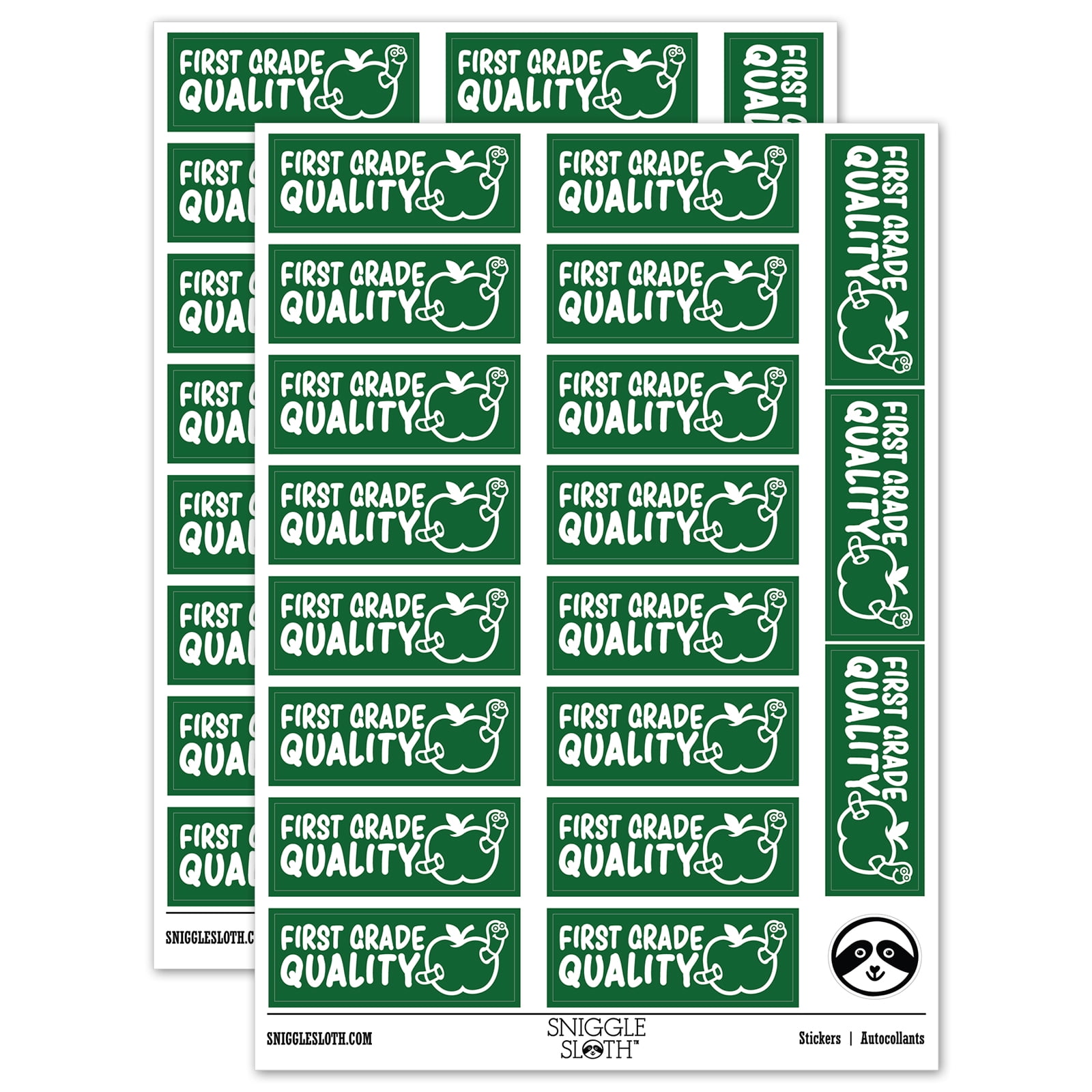 First Grade Quality Teacher Student School Sticker Set - Dark Green ...
