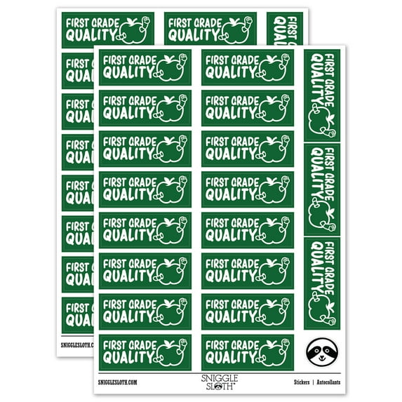 First Grade Quality Teacher Student School Sticker Set - Dark Green ...