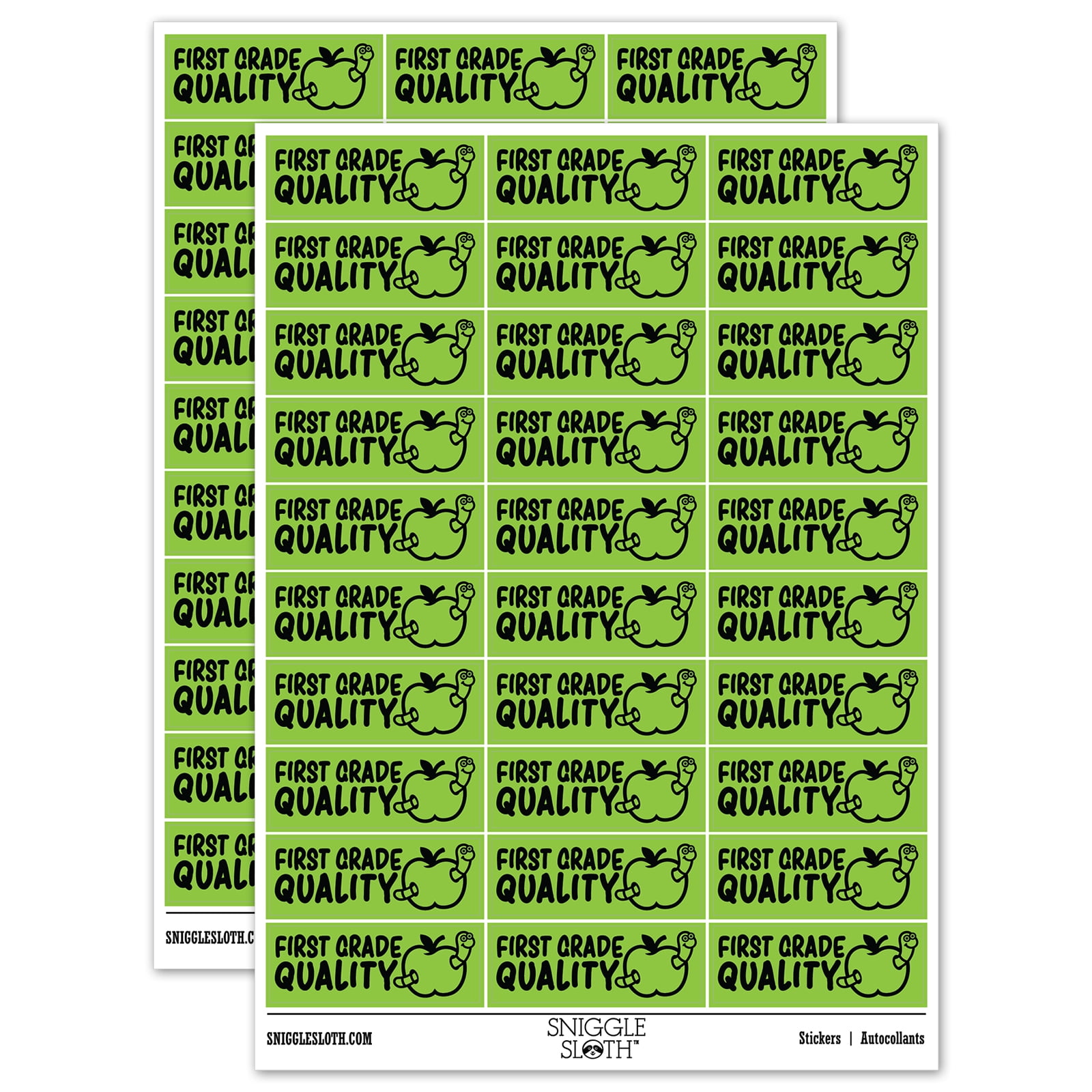 First Grade Quality Teacher Student School Sticker Set - Light Green ...