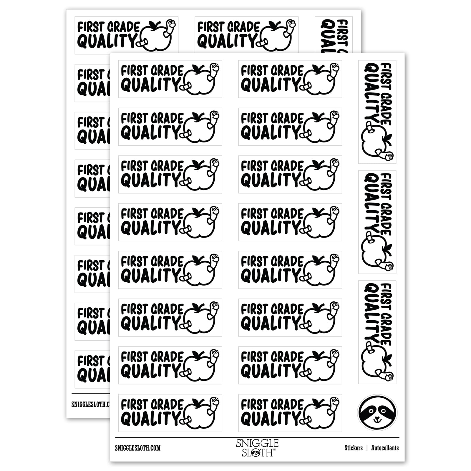 First Grade Quality Teacher Student School Sticker Set - White - Matte ...