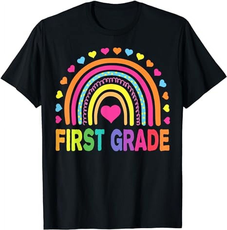 First Grade Rainbow Girls Boys Teacher Team 1st Grade Squad T-Shirt ...