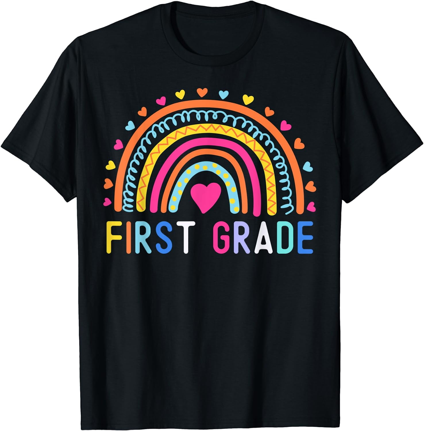 First Grade Rainbow Girls Boys Teacher Team 1st Grade Squad T-Shirt ...