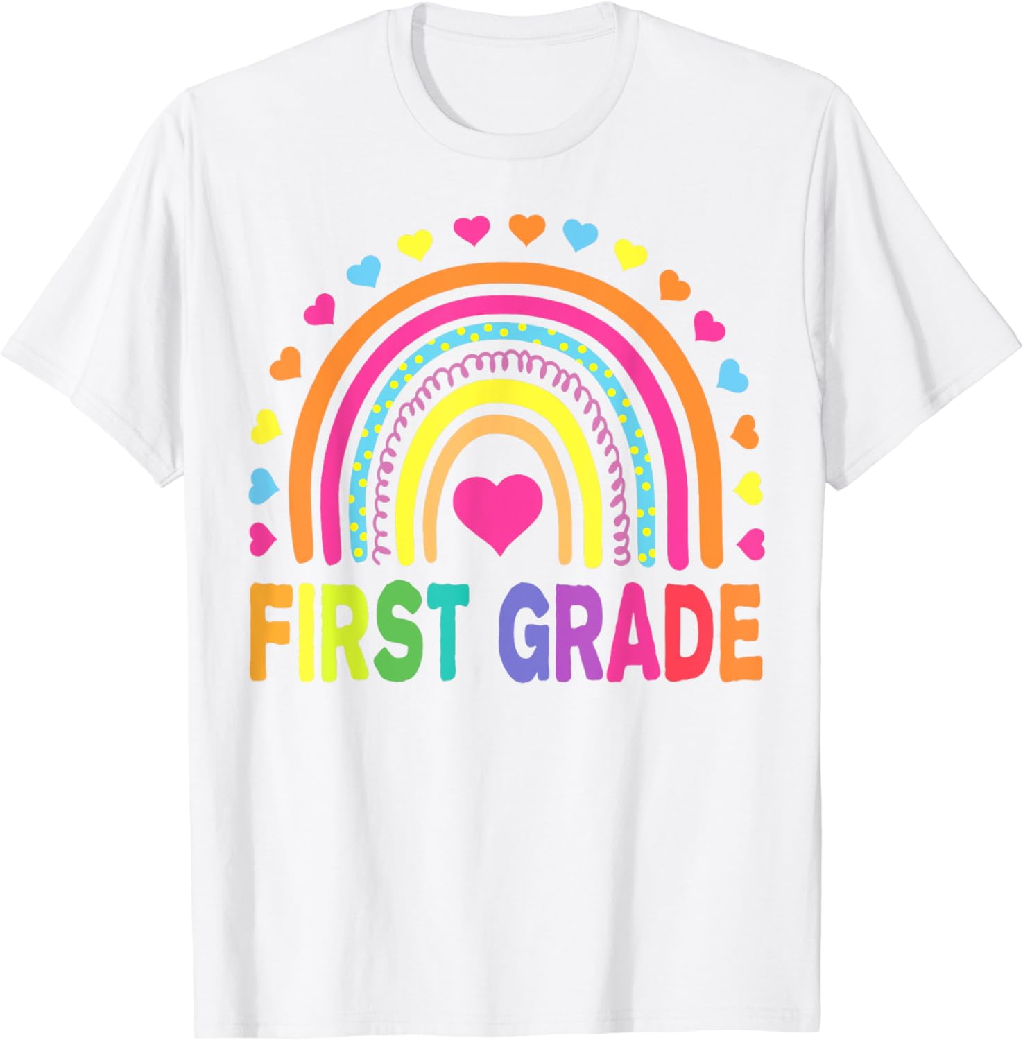 First Grade Rainbow Girls Boys Teacher Team 1st Grade Squad T-Shirt ...