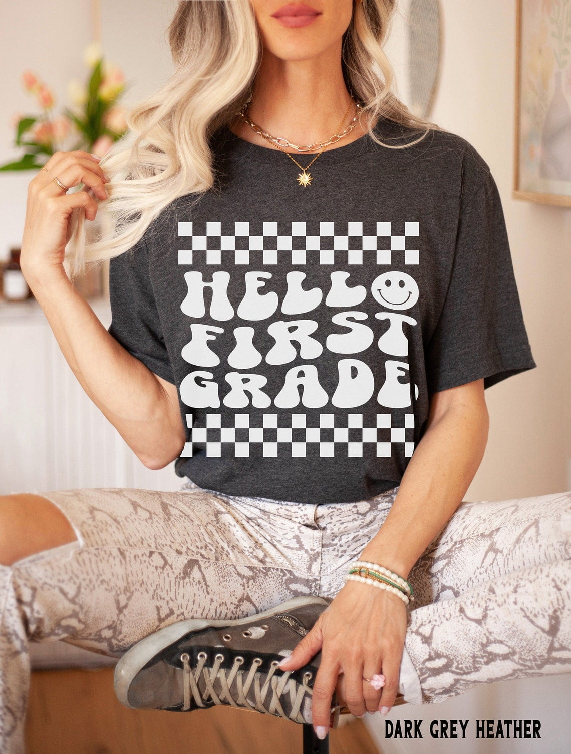 First Grade Retro First Grade Teacher 1st Grade Team Shirts, Trendy ...