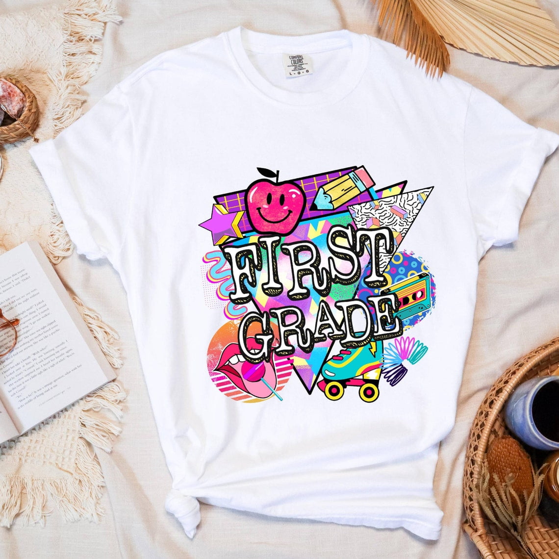 First Grade Shirt For Girls | Colorful 1St Grader T-Shirt | Trendy ...