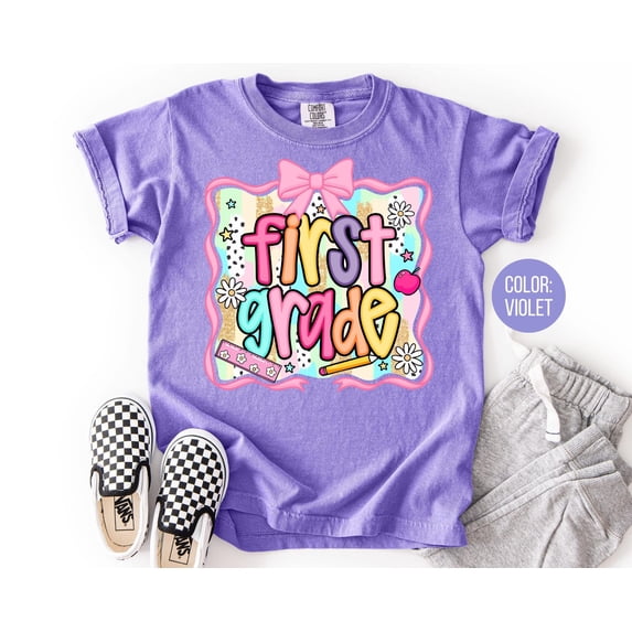 First Grade Shirt Preppy Back to School Tee - Walmart.com