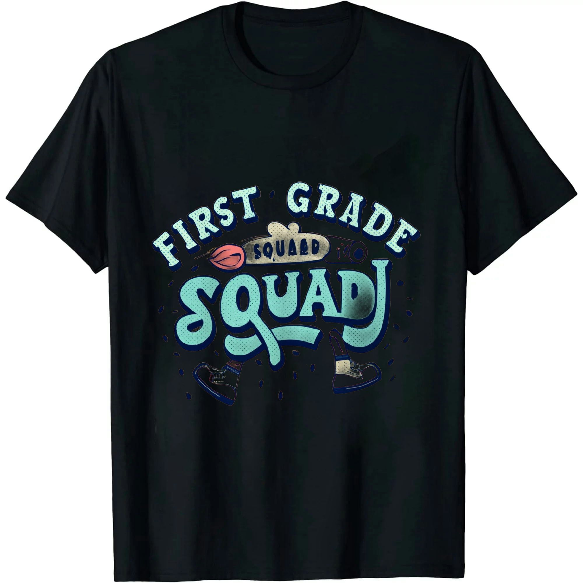 First Grade Squad Retro Groovy Vintage First Day Of School T-Shirt ...