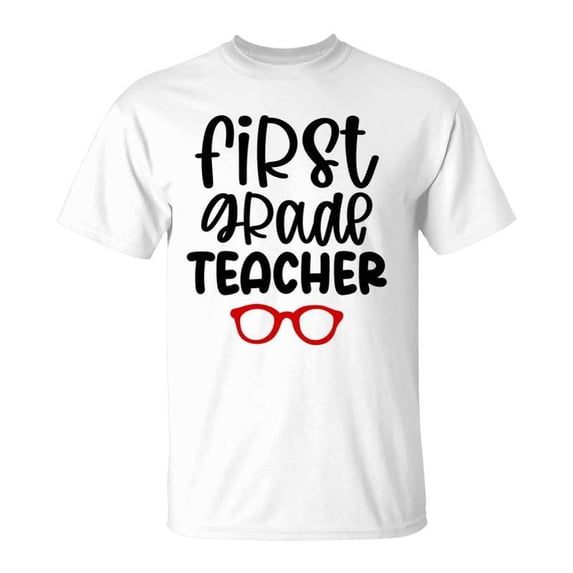 First Grade Teacher Back To School Glasses TShirt - Walmart.com