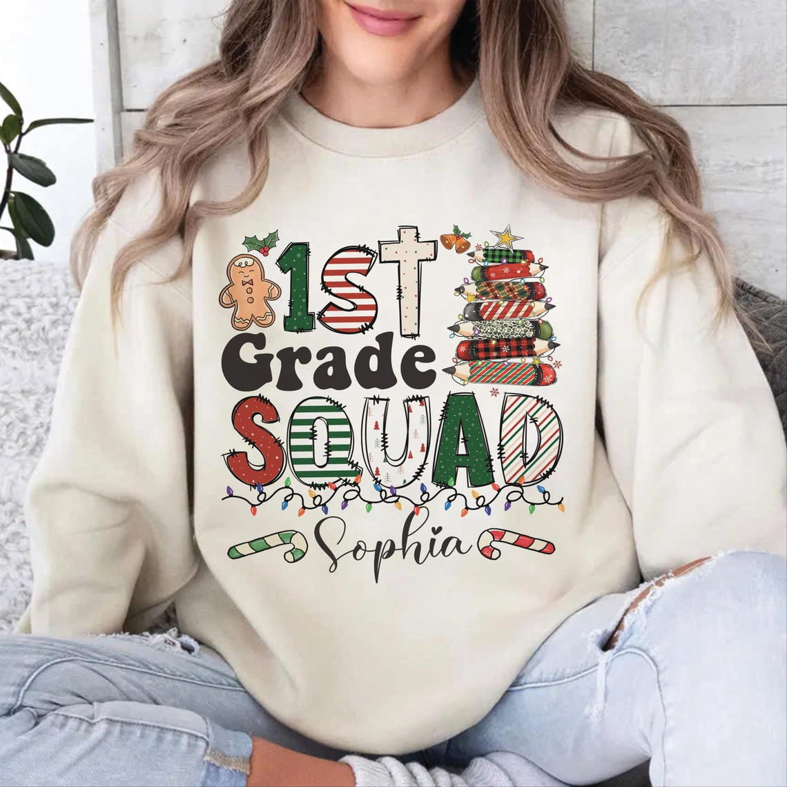 First Grade Teacher Elementary Sweatshirt - Walmart.com