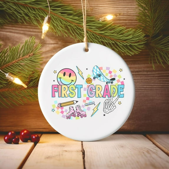 First Grade Teacher Noel Gift Ornament Teacher First Grade Teacher ...